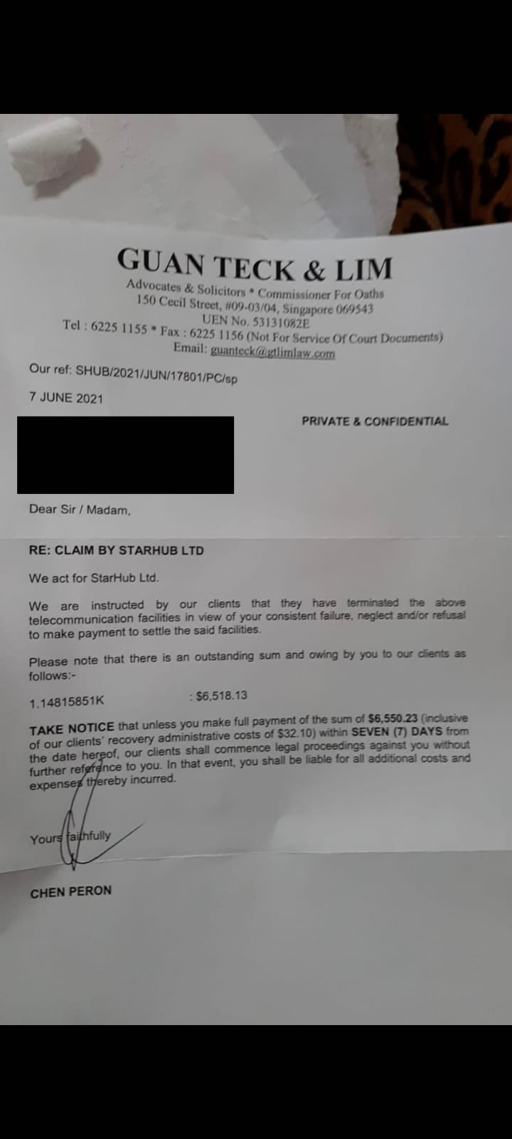 Woman asked to pay S$6,550 StarHub bill within a week, claims account ...
