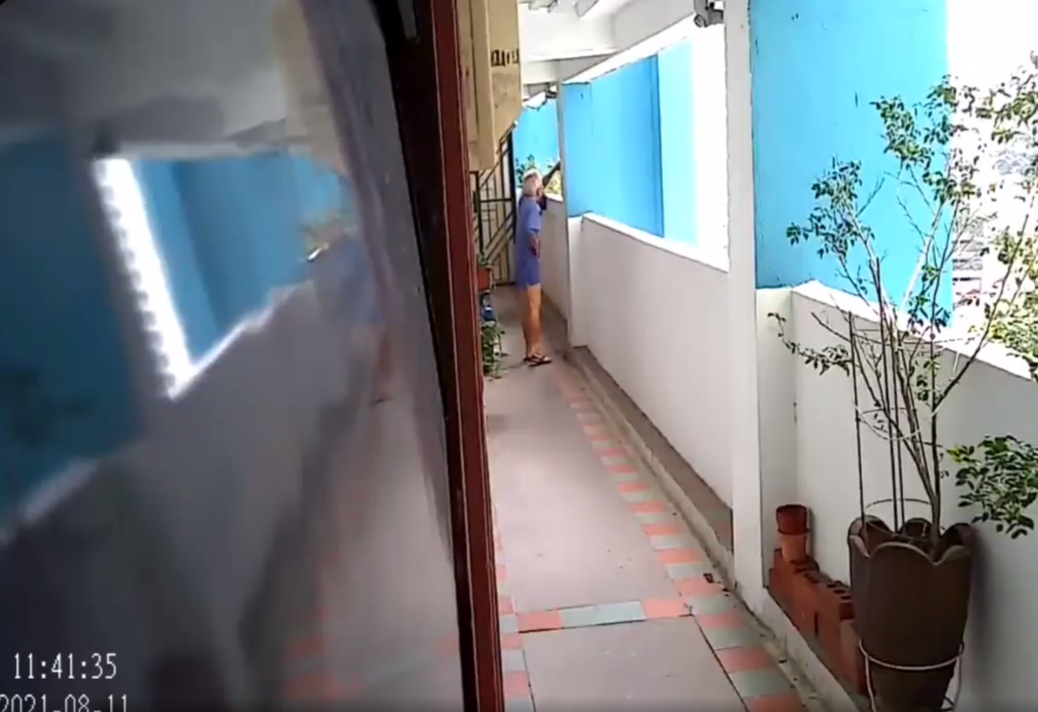 Senior resident constantly spits and dumps water to the ground floor ...