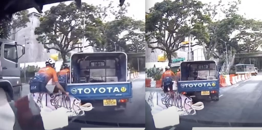 Lorry hits cyclist, cyclist hits lorry back - Singapore News