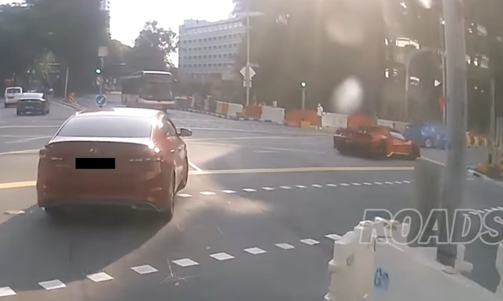 Bus T-Bones car trying its luck at discretionary right turn - In the Hood
