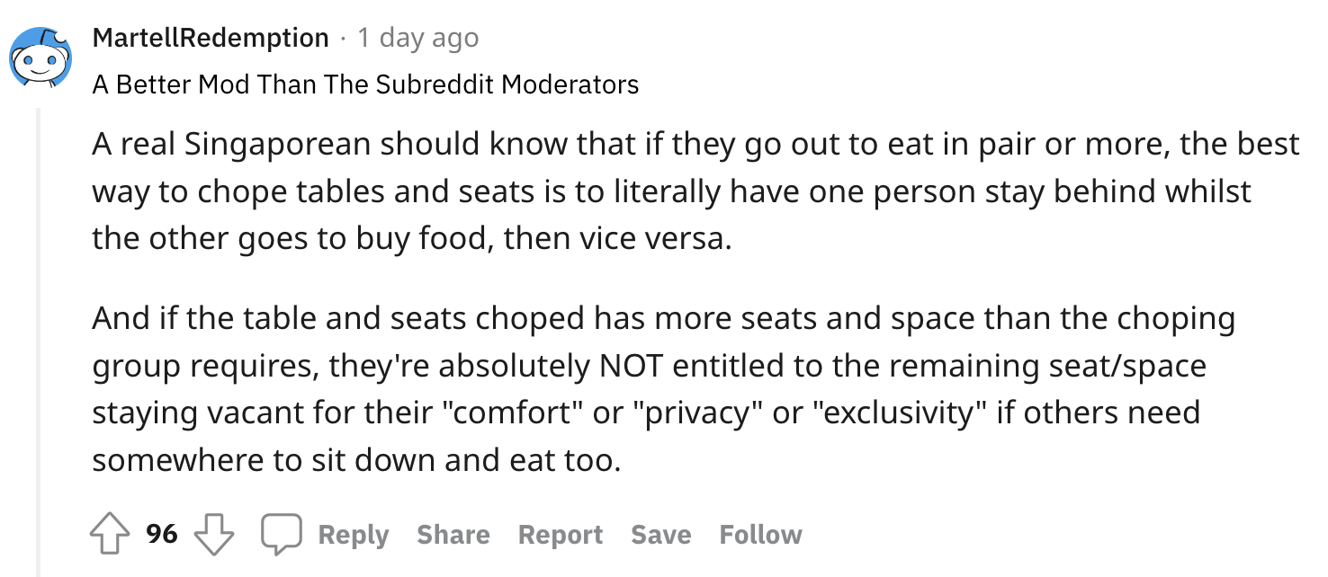 Netizen asks about chope-ing etiquette at hawker centres: Are we ...