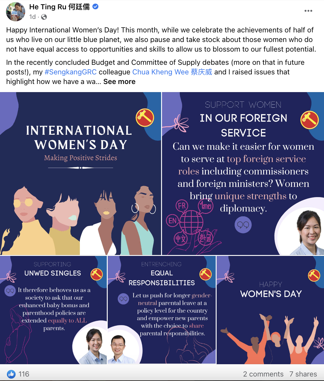 He Ting Ru: Happy International Women’s Day! Gender equality benefits ...