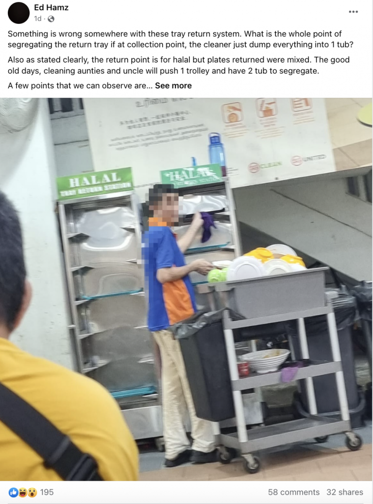 Man asks what’s the point of segregating halal and non-halal return ...