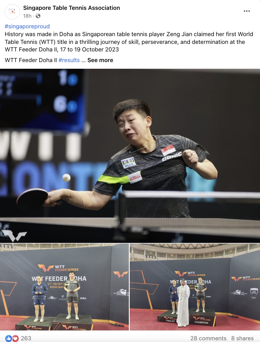 Zeng Jian takes first World Table Tennis title in Doha - Sports