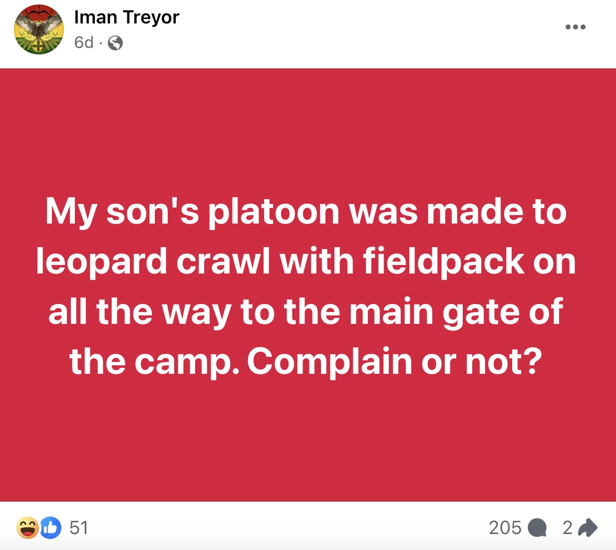 Parent raises concerns about son's platoon being forced to leopard ...