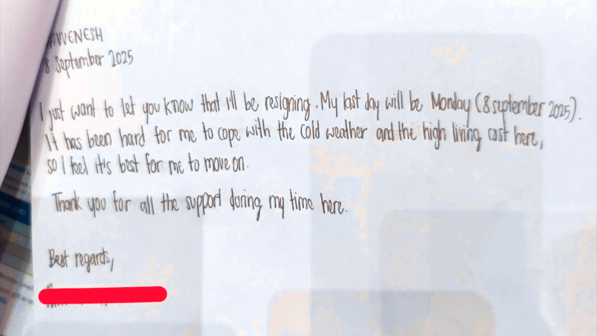 'I'm resigning because I can't stand the weather and high cost of ...