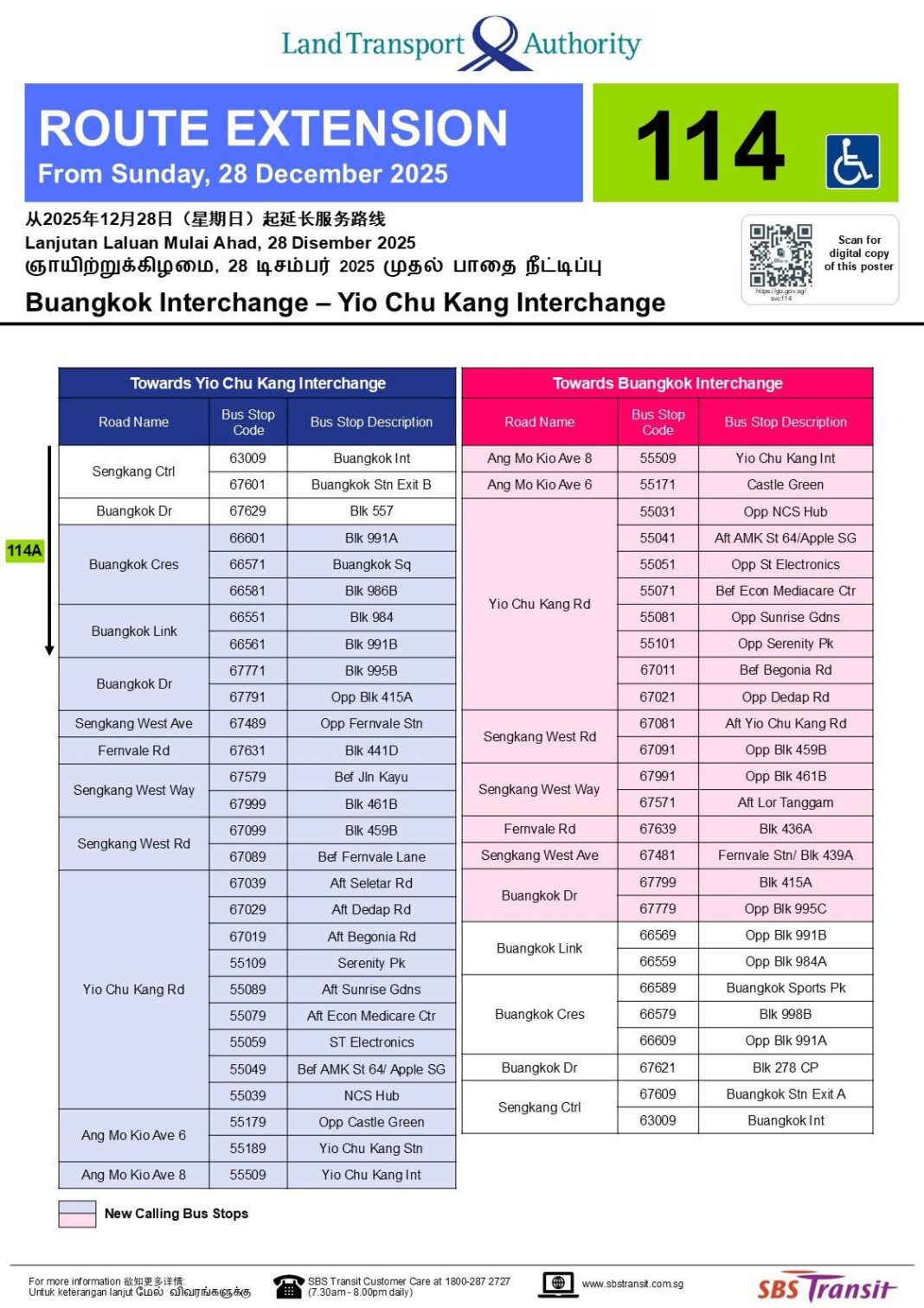 LTA to extend Service 114 route, adding 42 new stops and bi-directional ...