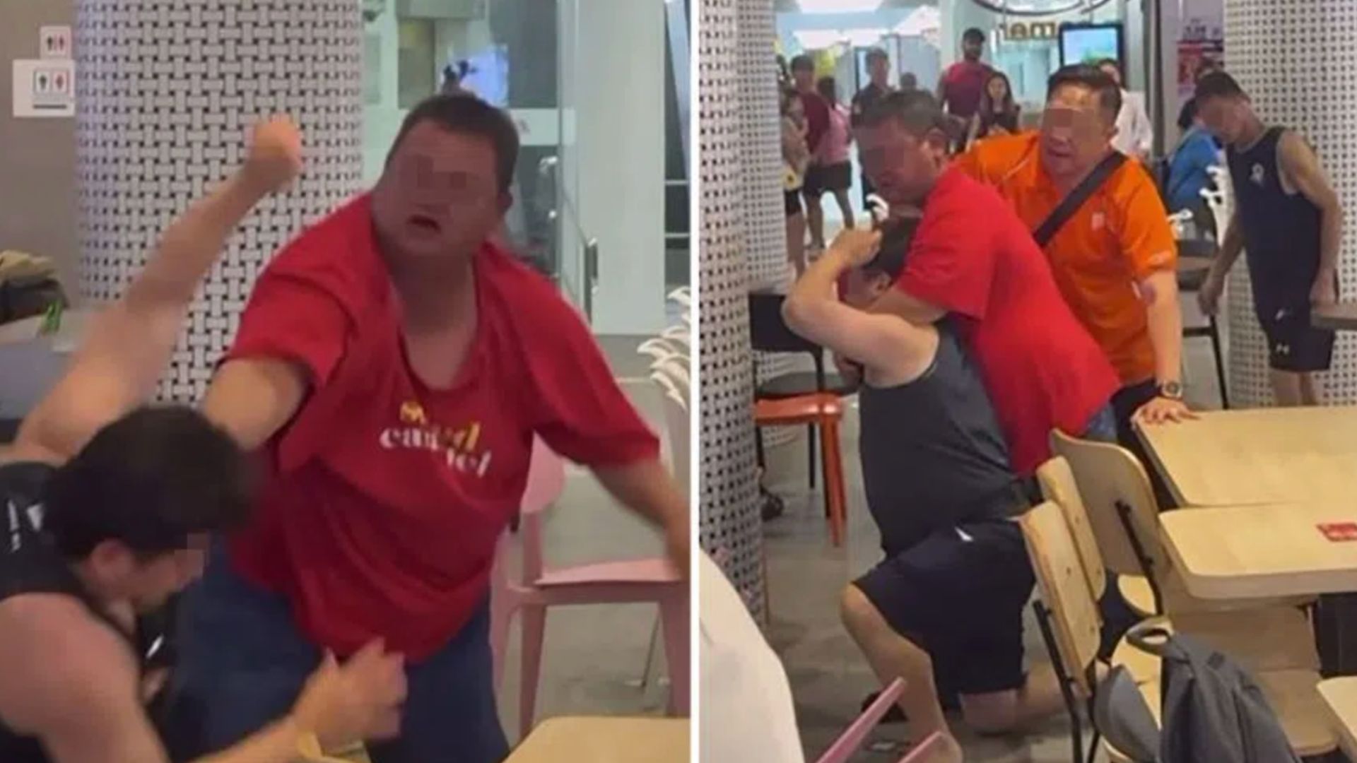 Two men seen fighting at Choa Chu Kang food court after drinking; one ...