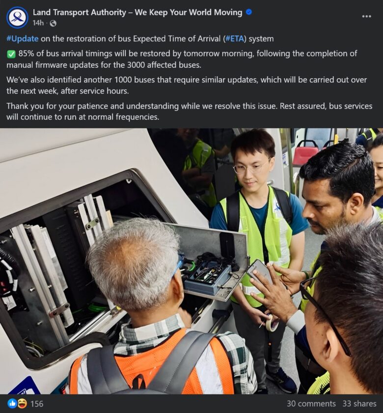 LTA: Another 1,000 buses found with ETA issues; bus Expected Time of ...