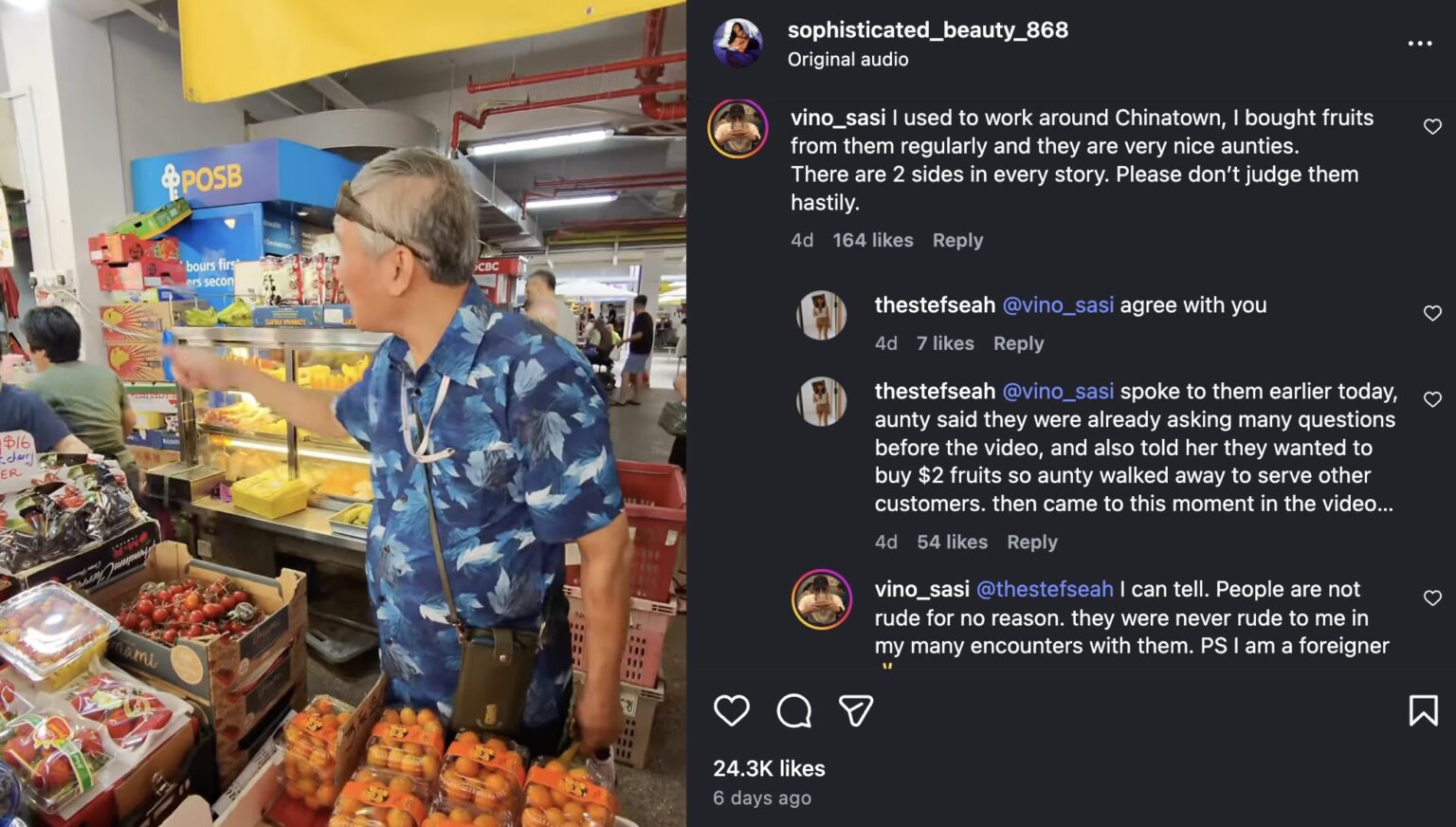 Chinatown fruit vendor in viral video denies being rude to US tourists ...
